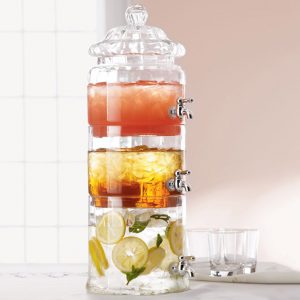 Triple Stacked Glass Beverage Server - Design Miss